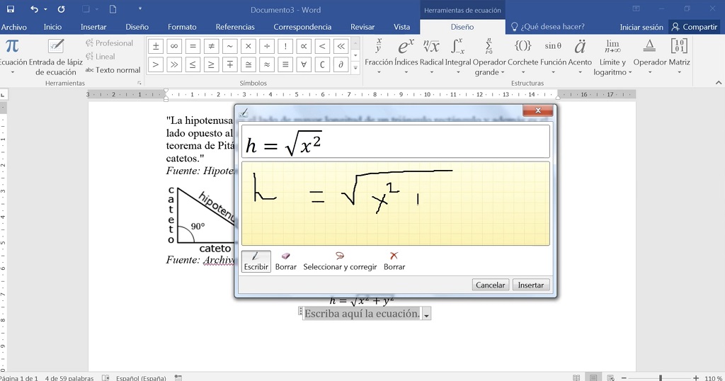Cómo Insertar o Escribir Ecuaciones y Fórmulas Matemáticas en Word ...