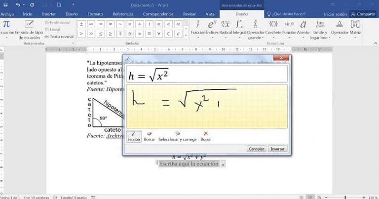 Cómo Insertar o Escribir Ecuaciones y Fórmulas Matemáticas en Word ...