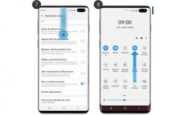 ¿Cómo Rotar y usar la Pantalla del Samsung Galaxy S10 en modo ...